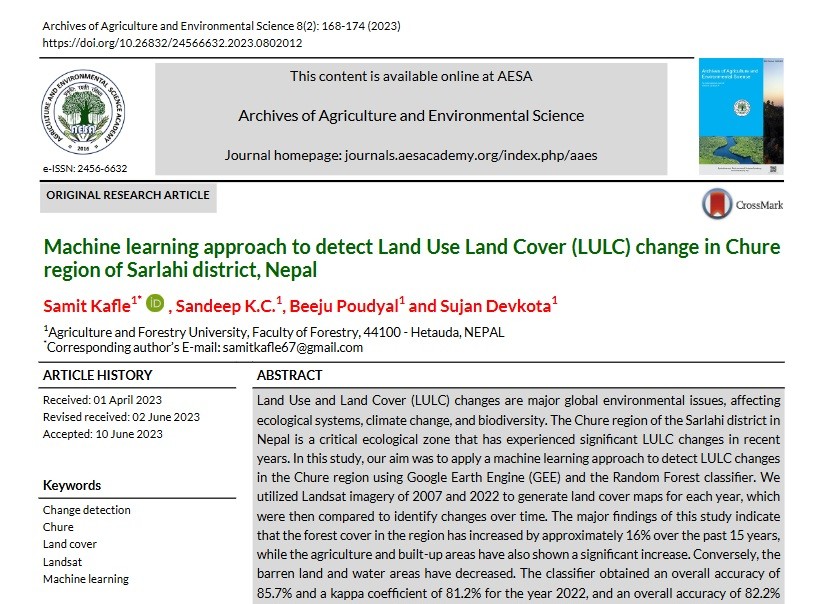 Samit Kafle - Forestry & Geospatial Scientist
